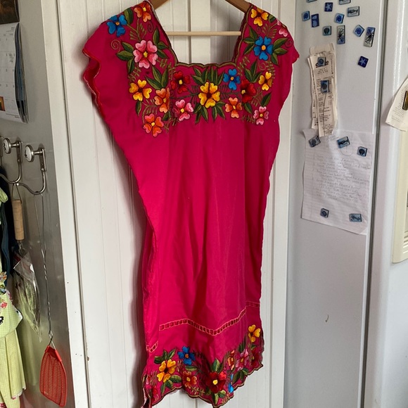 Dresses | Mexican Embroidered Shift From The Yucatn Size S | Poshmark